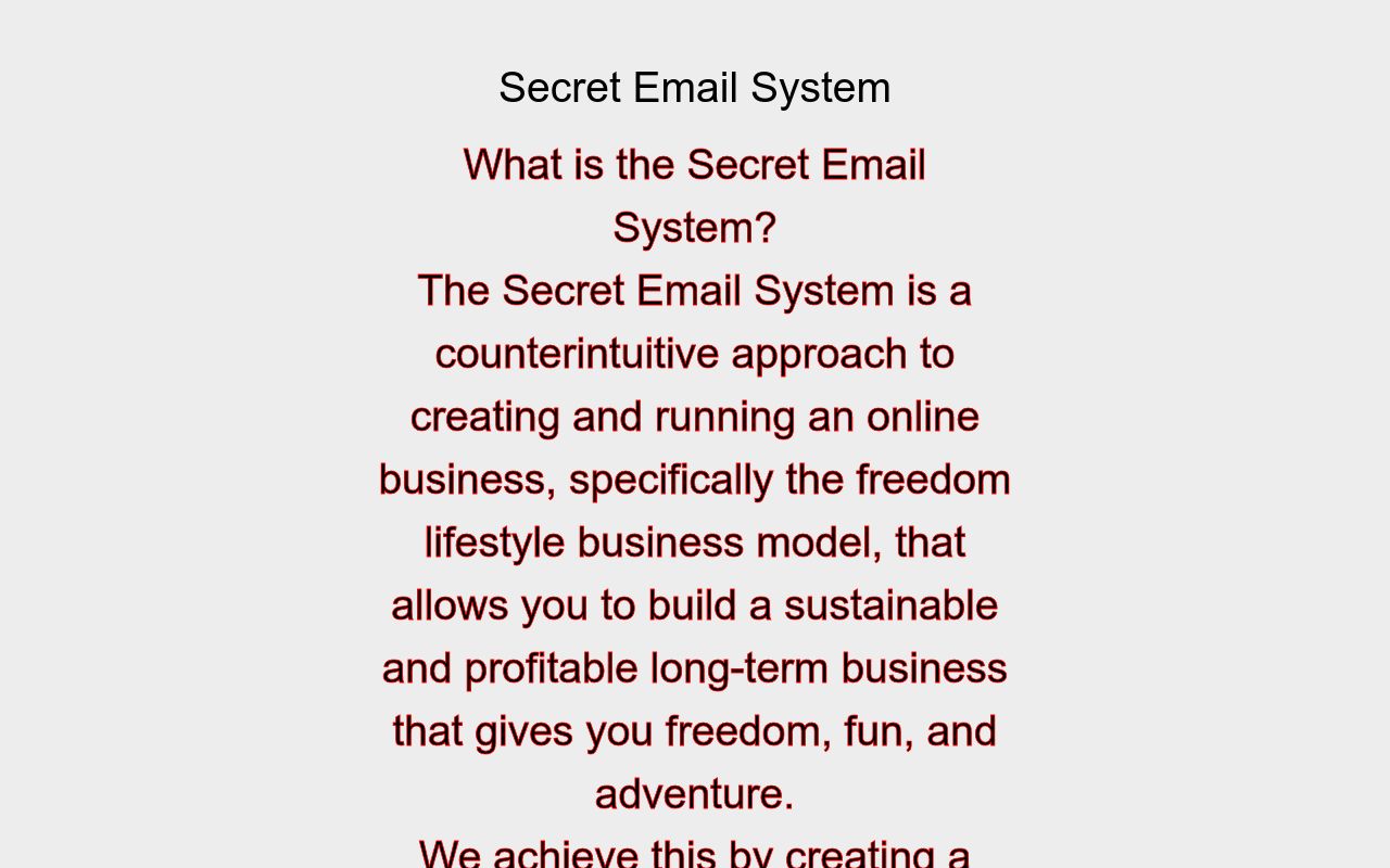 Secret Email System